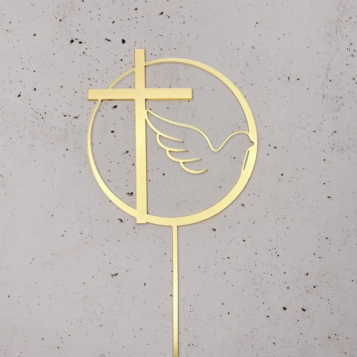 Personalised Religious Dove & Cross Cake Topper – Cabe & Co